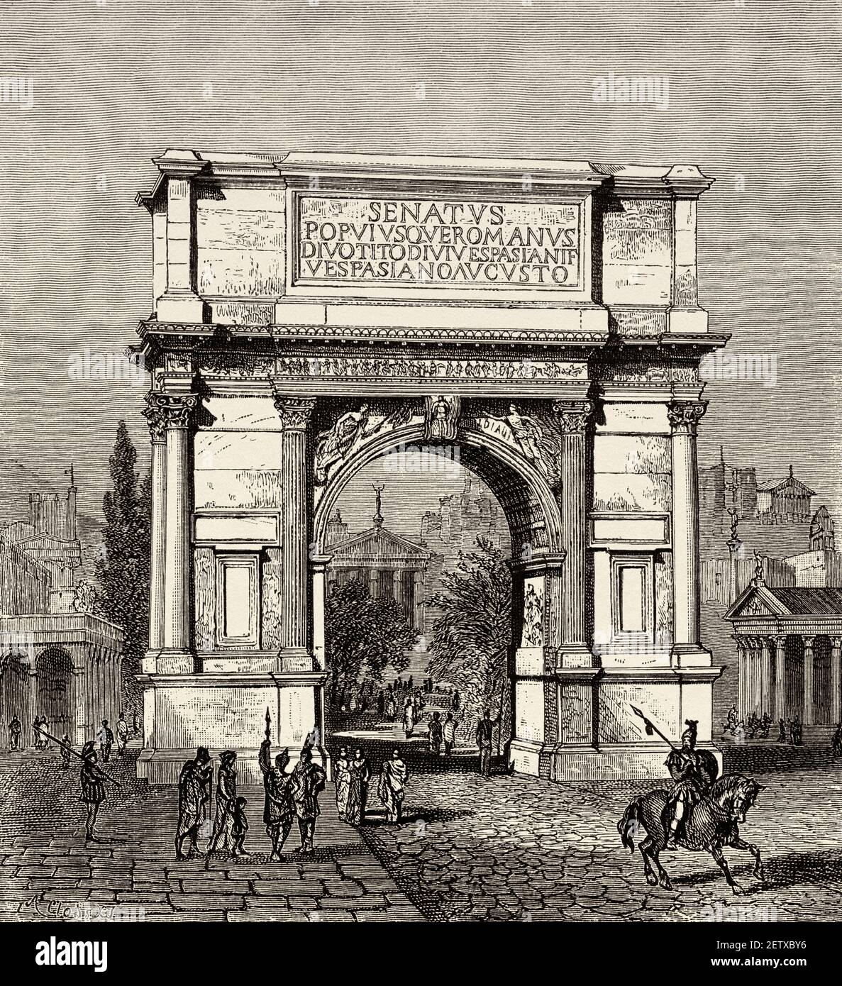 Triumphal Arch of Titus, Rome, Ancient roman empire. Italy, Europe. Old ...