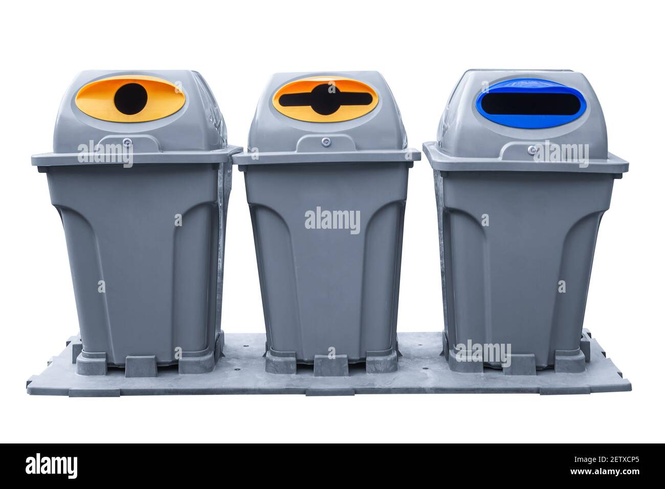 Set of garbage, trash bin isolated on white background work with ...