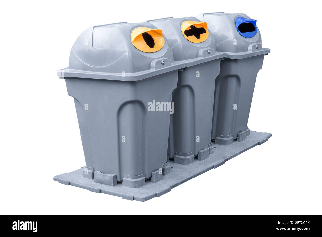 Set of garbage, trash bin isolated on white background work with ...