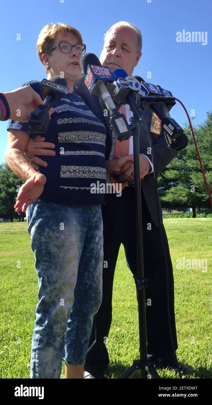 Suzanne Hodgkinson talks to news media reporters about her husband ...