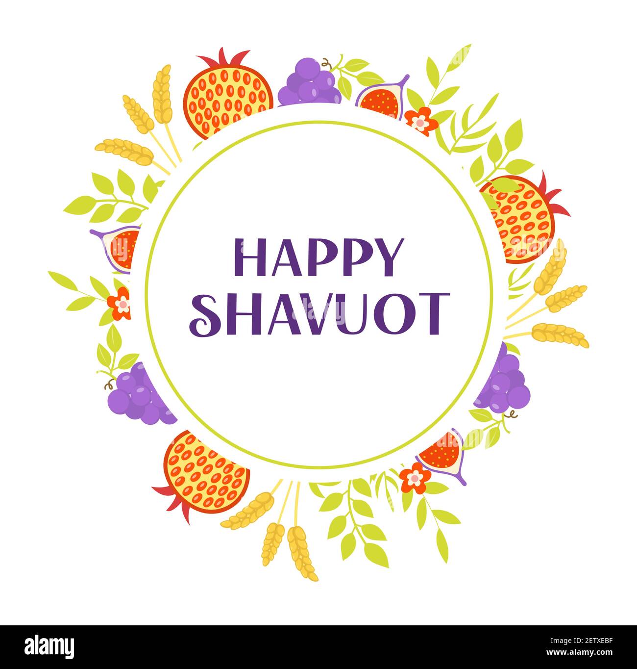 Happy Shavuot greeting card, poster, invitation, flyer. Shavuot ...