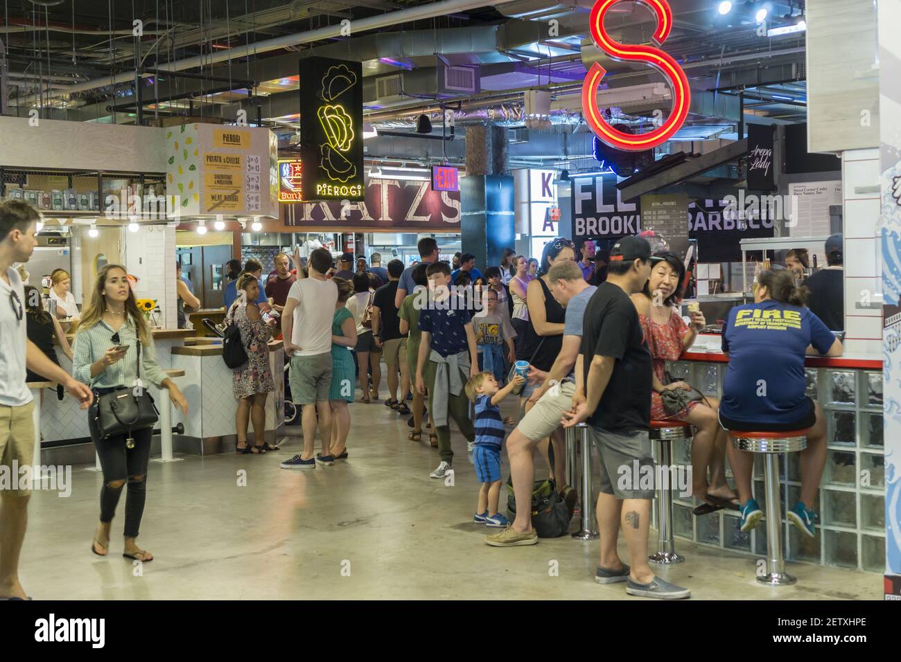 Foodies crowd and queue up the newly opened Dekalb Market Hall located ...
