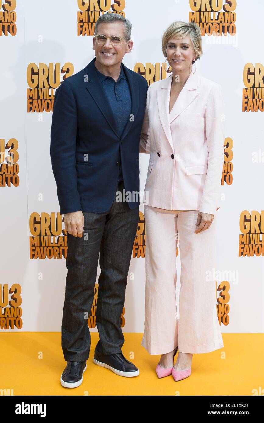 American actor Steve Carrell and american actress Kristen Wiig attends ...