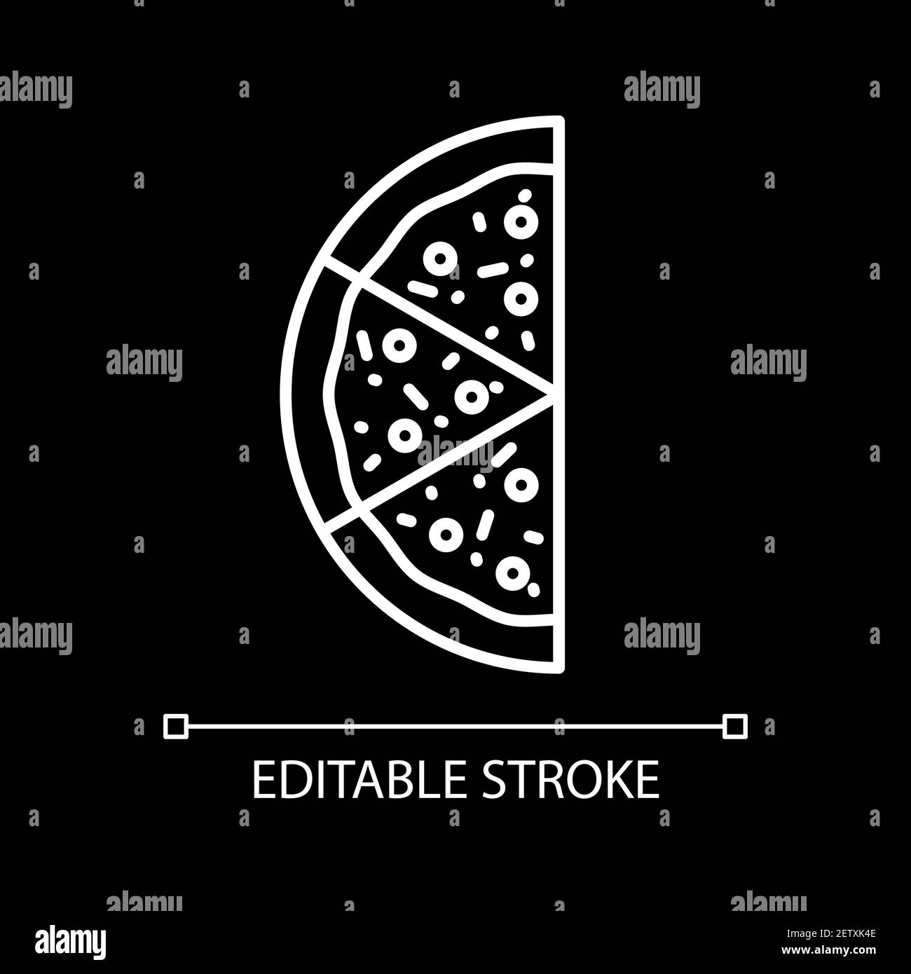 Half of pizza white linear icon for dark theme Stock Vector Image & Art ...