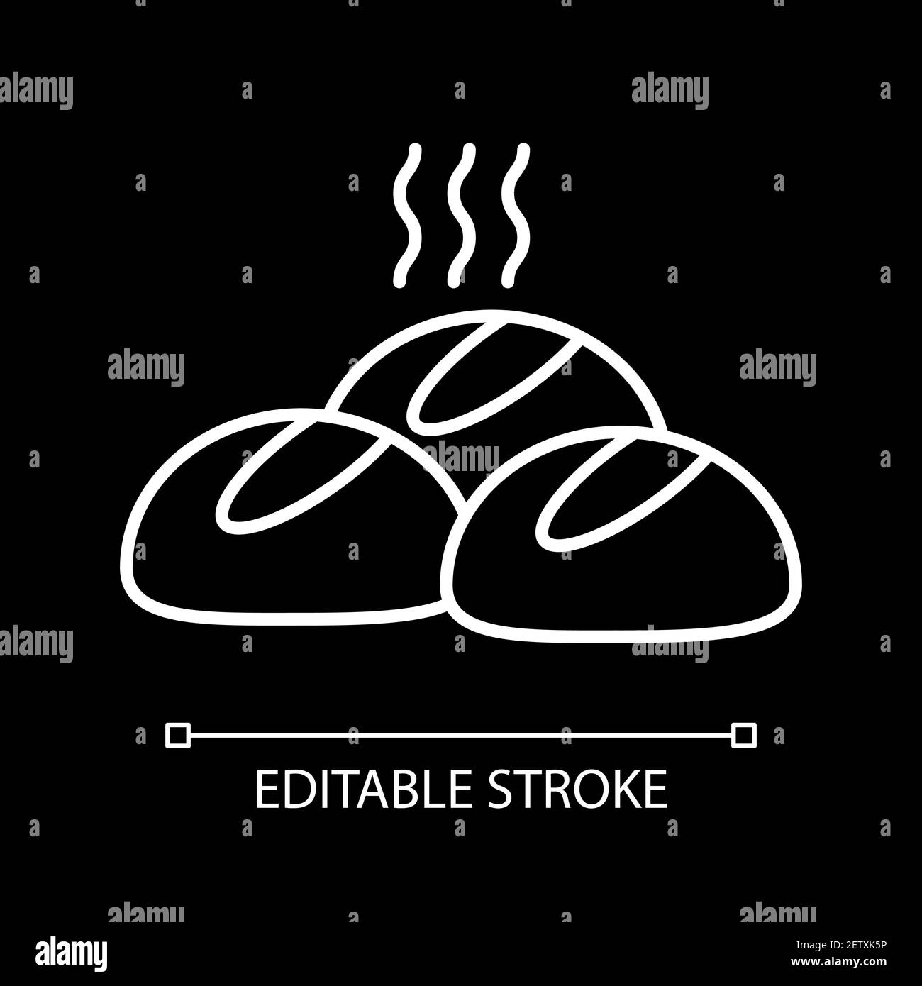 Hot buns white linear icon for dark theme Stock Vector Image & Art - Alamy