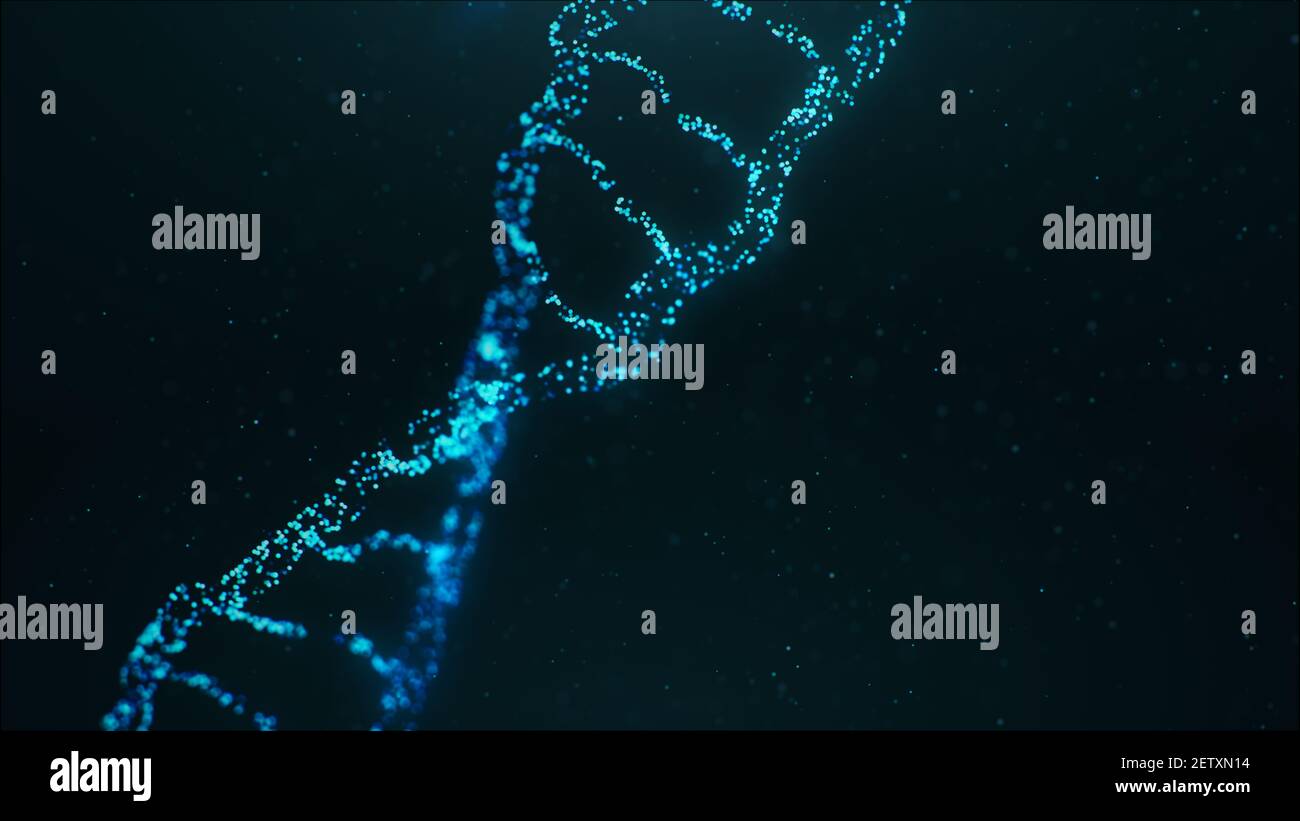 DNA building illustration. Abstract digital DNA molecule consisting ...