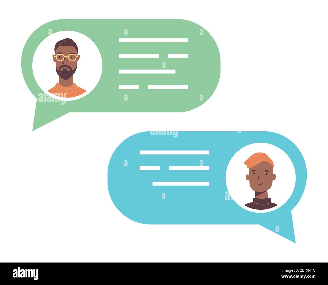 Speech bubble with talking people avatars. Concept of chat, message ...