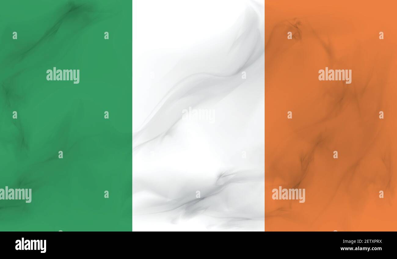 Ireland flag with waving grunge texture. Vector background Stock Vector ...