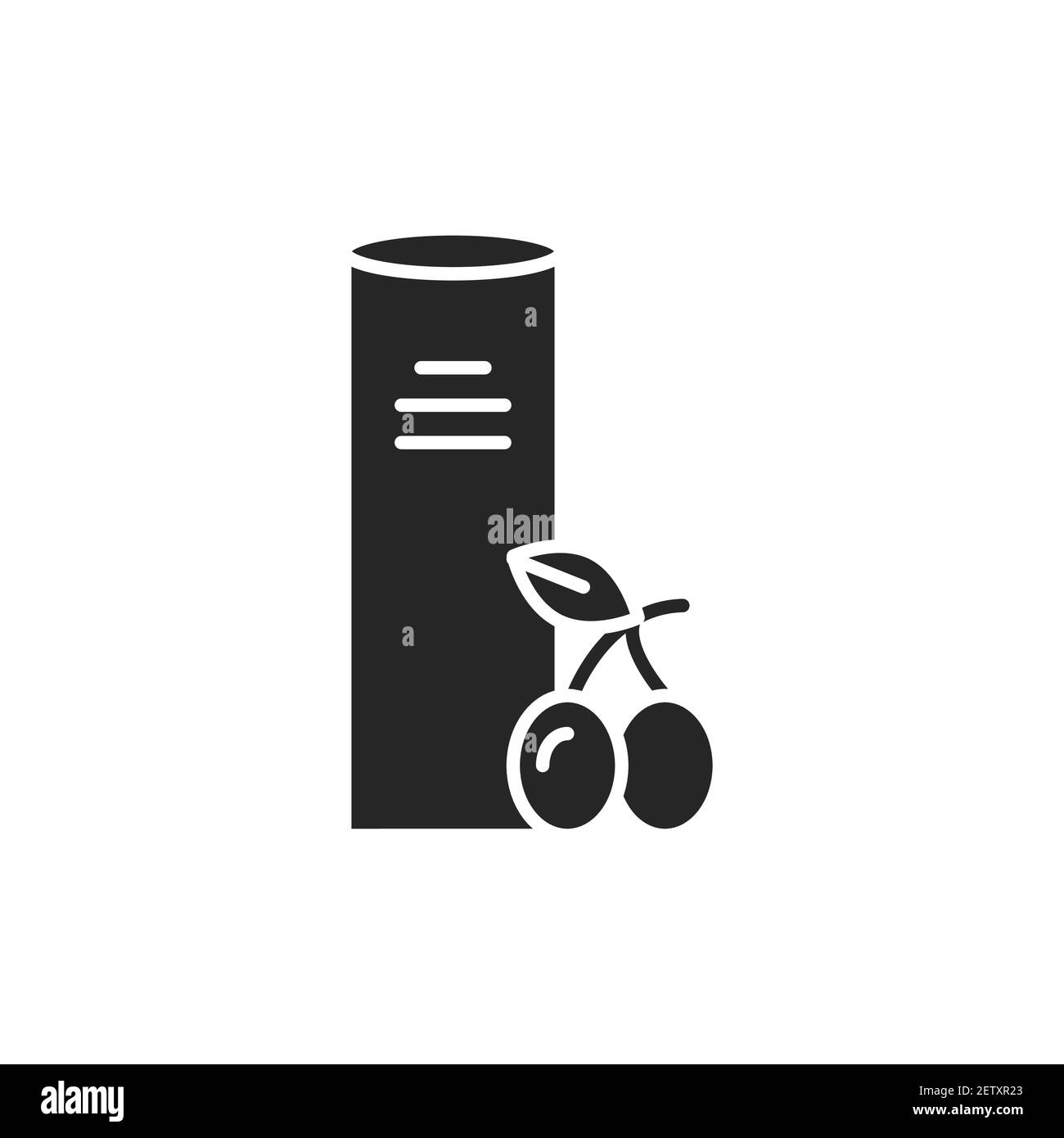 Olive vegetable oil glass bottle black glyph icon. Natural, healthy ...