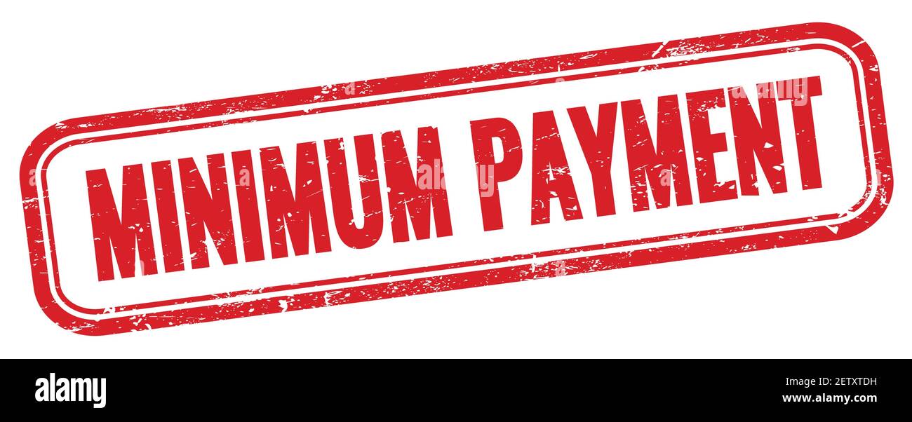 MINIMUM PAYMENT text on red grungy vintage rectangle stamp Stock Photo ...