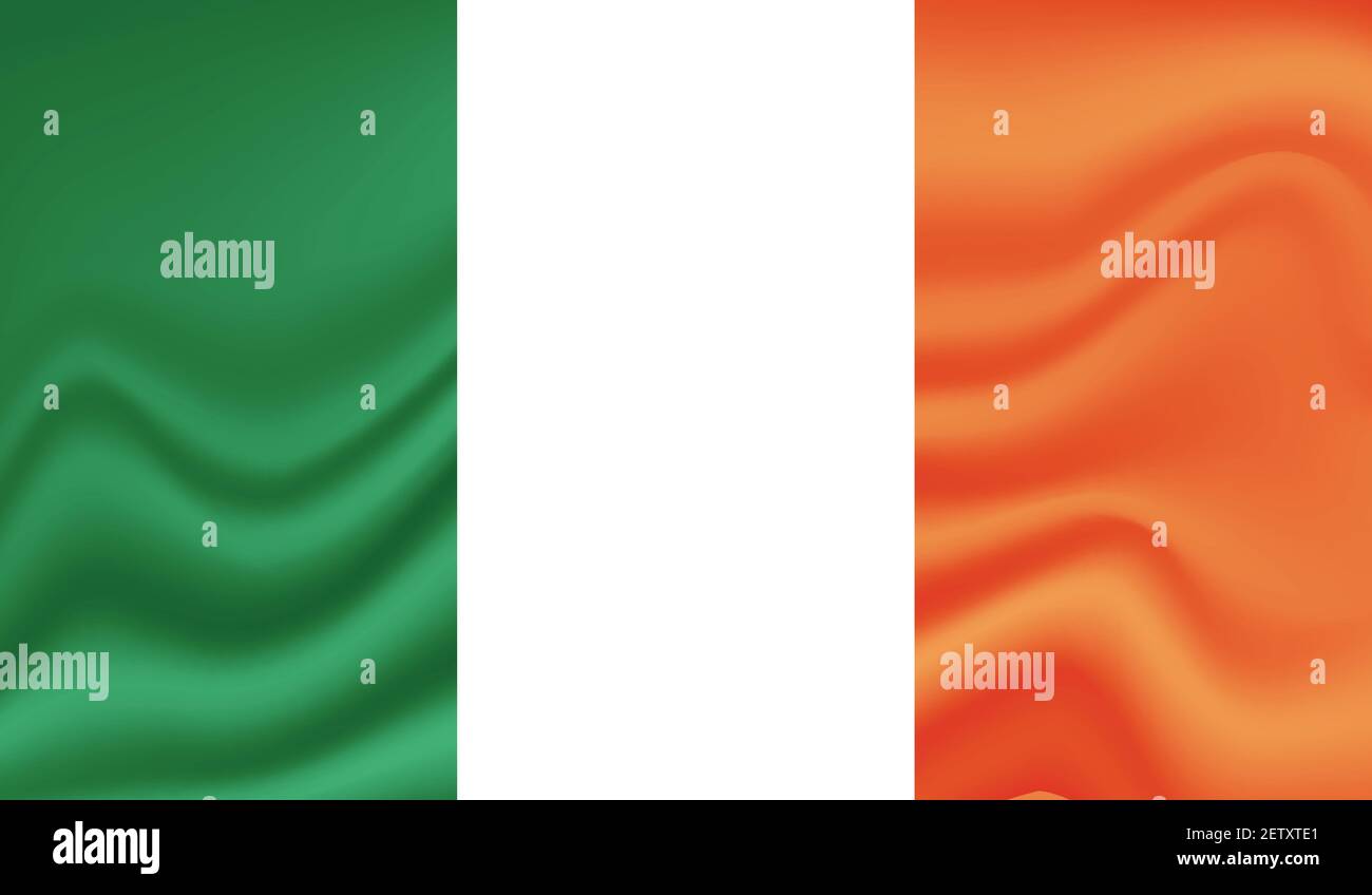 Ireland flag with waving grunge texture. Vector background Stock Vector ...
