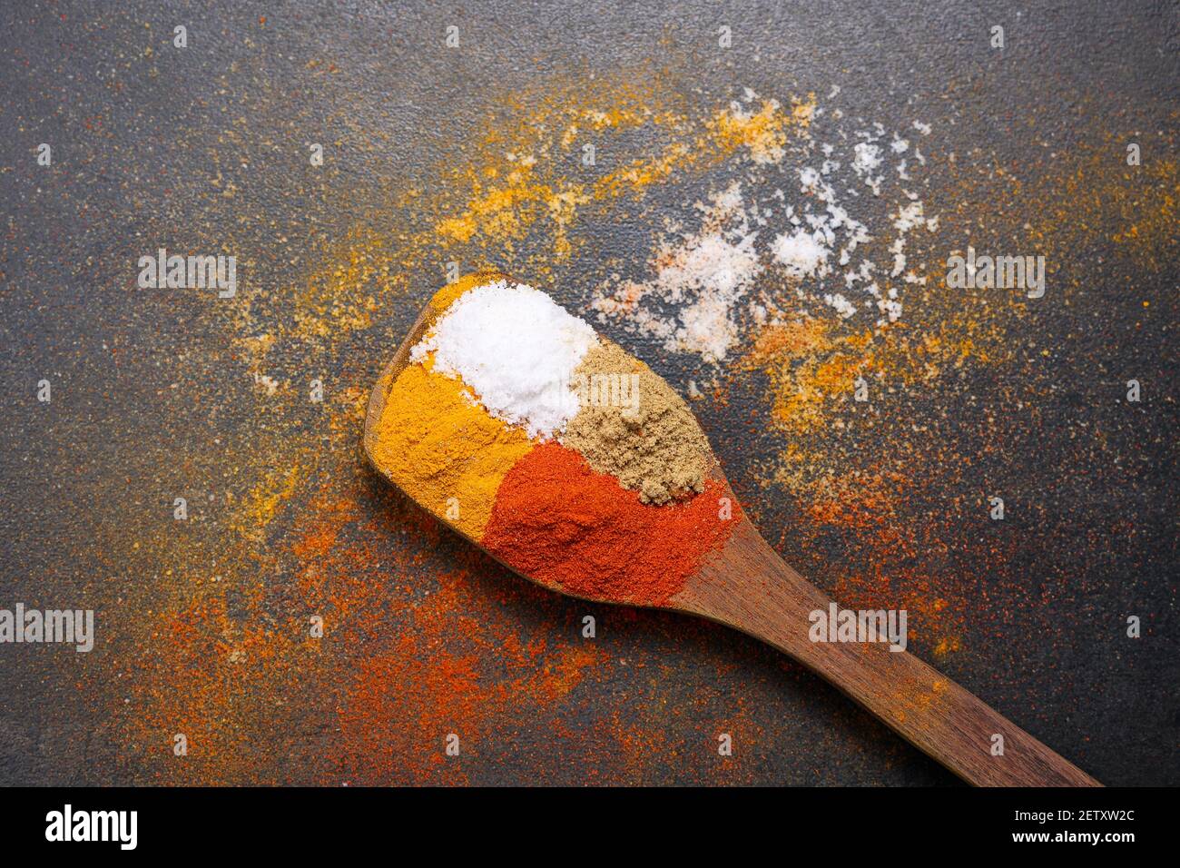 Indian woman hand powdering Indian spices Red chilly , chili paprika ...