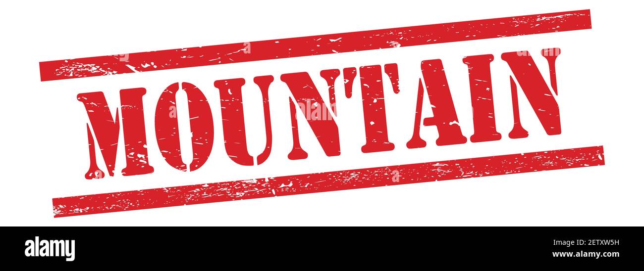 MOUNTAIN text on red grungy vintage rubber stamp Stock Photo - Alamy