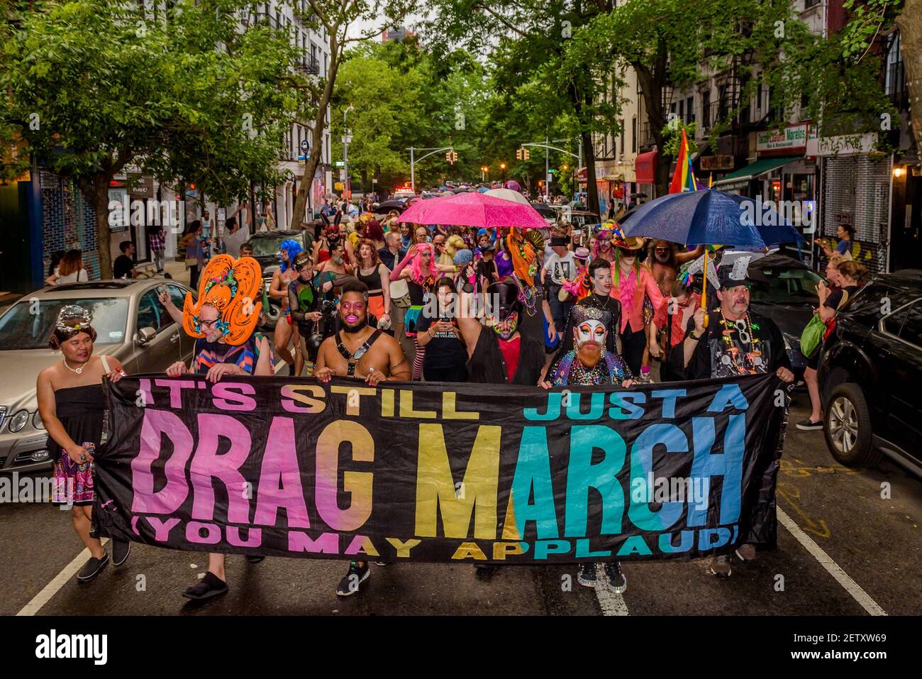 2017 New York City Drag March remembering and honoring Gilbert Baker ...