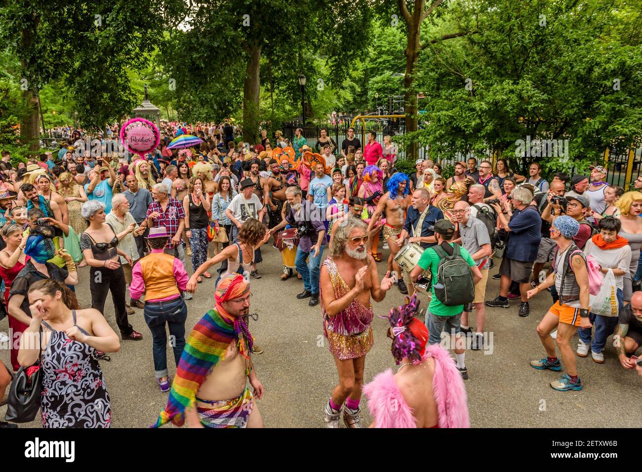 2017 New York City Drag March remembering and honoring Gilbert Baker ...