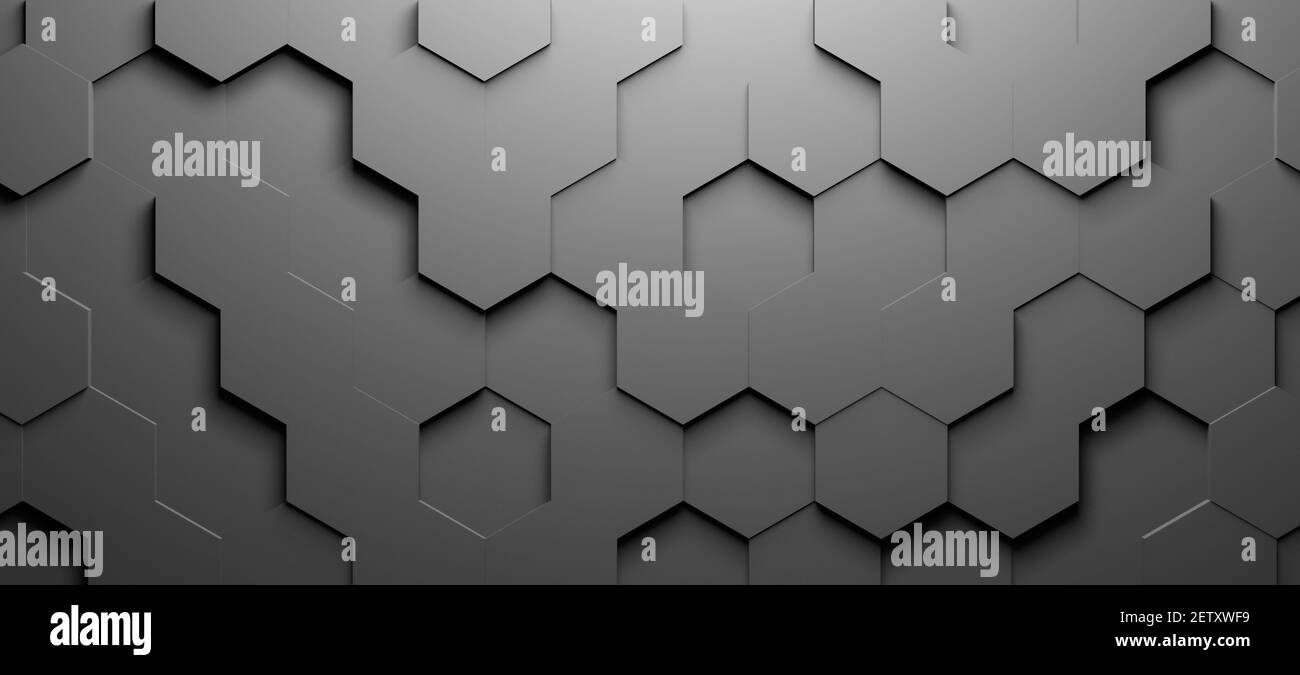 Black, grey hexagons or hexagonal background, 3D cgi wallpaper ...