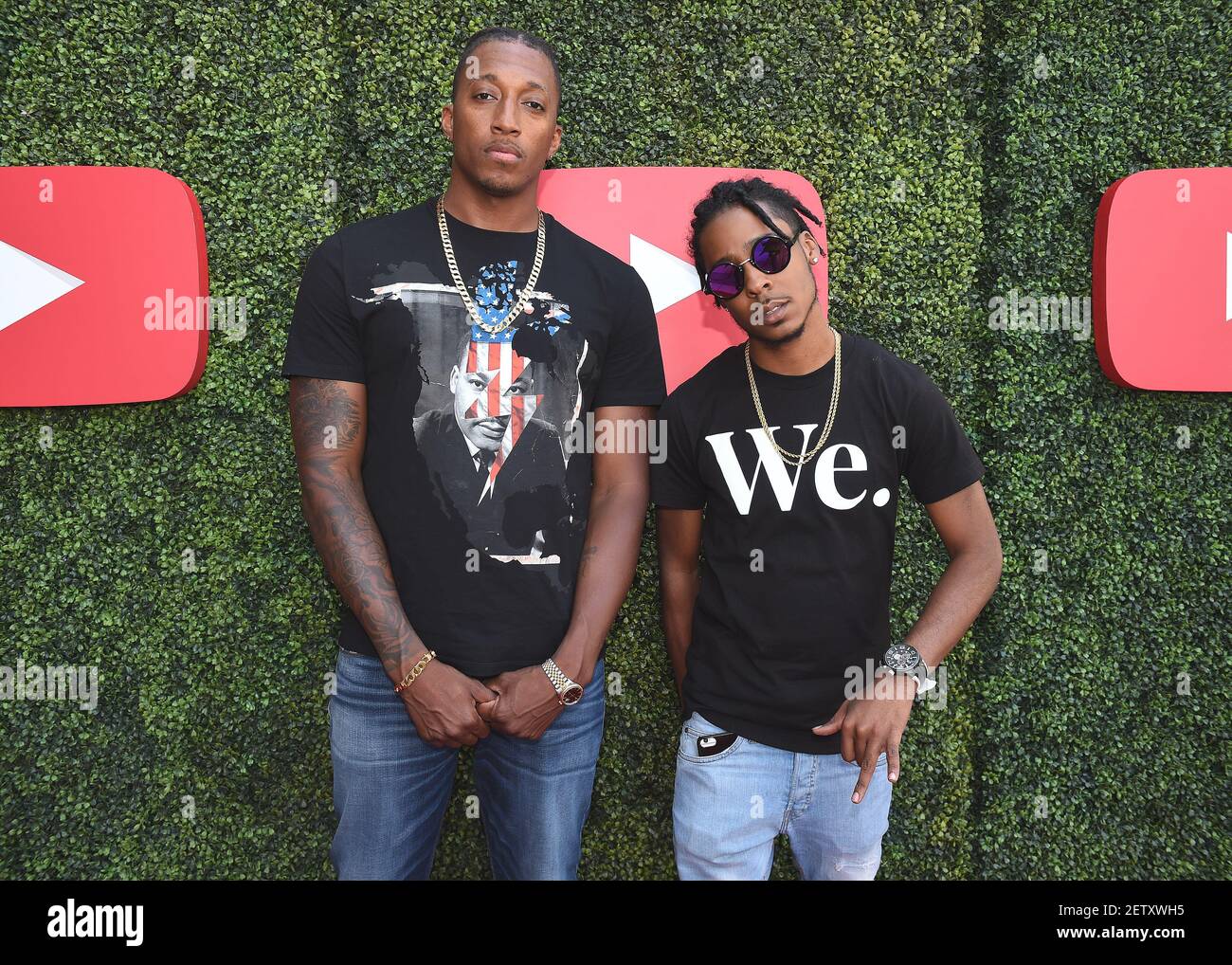 HOLLYWOOD - JUNE 24: Le Crae and 1K Phew at the YouTube Pre-BET Awards ...