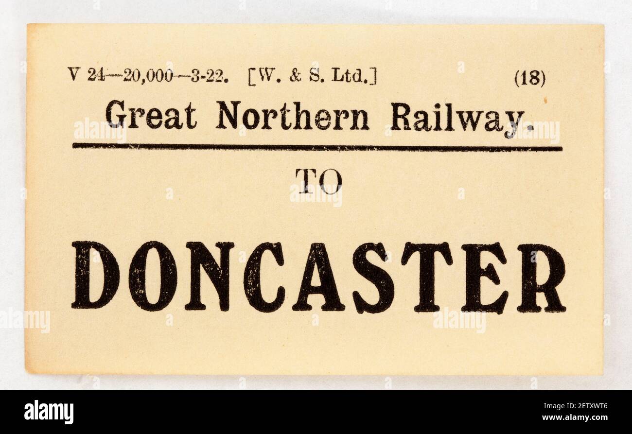 Old GNR Railway Printed Paper Luggage Label to Doncaster Stock Photo ...