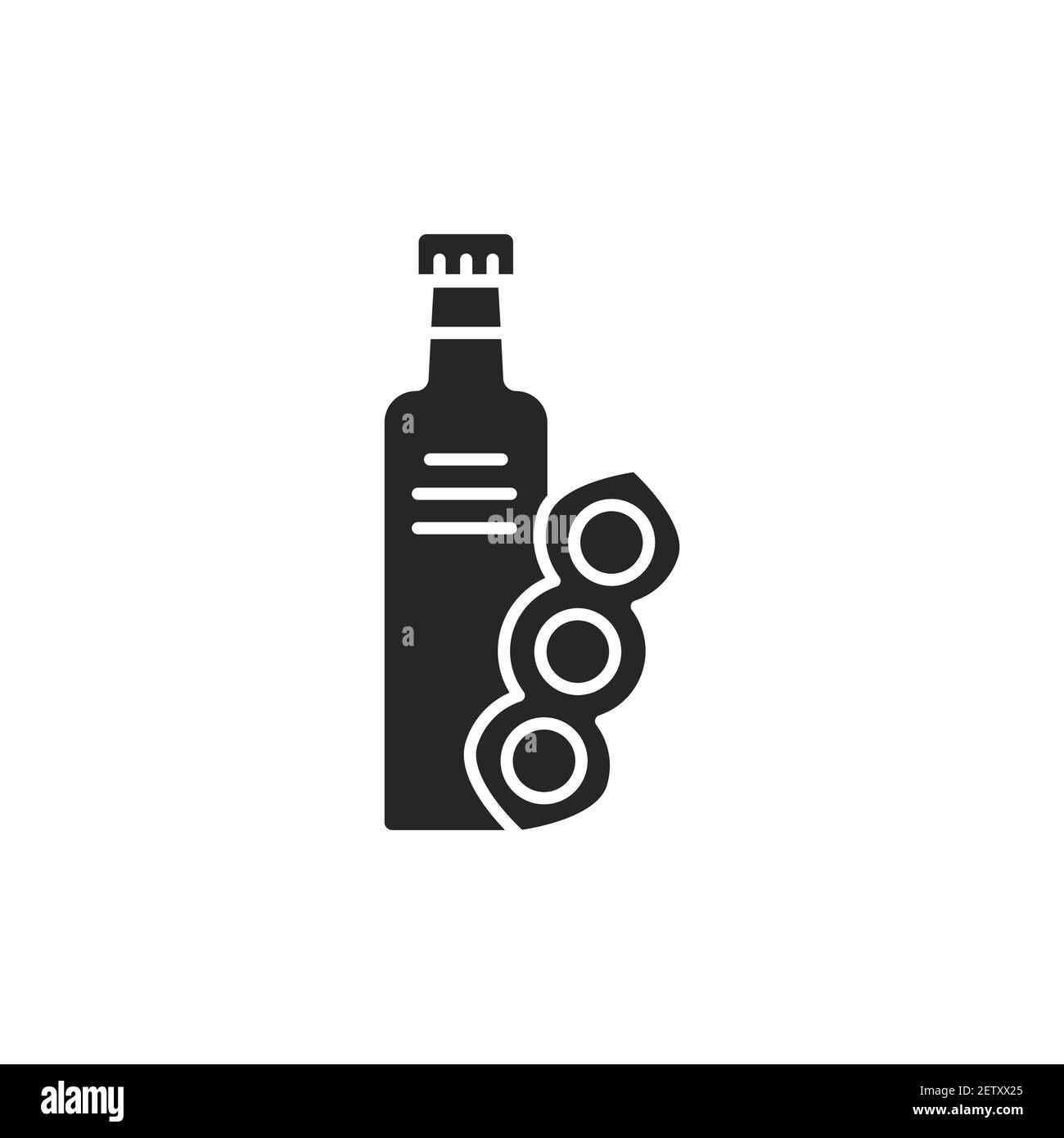 Soy vegetable oil glass bottle black glyph icon. Natural, healthy ...