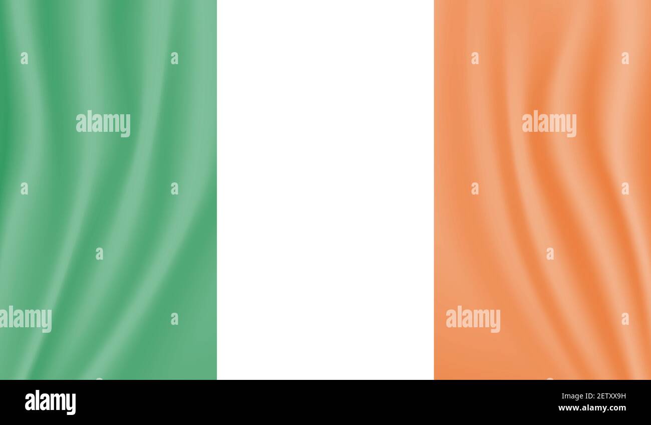 Ireland flag with waving grunge texture. Vector background Stock Vector ...