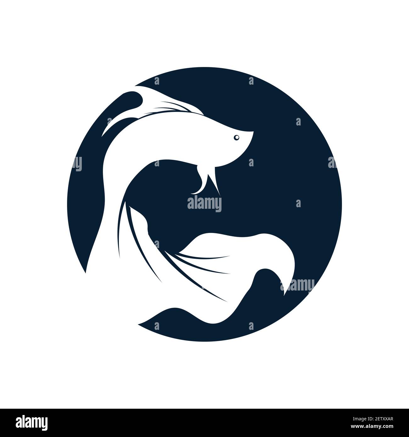Fish animal aquatic logo beta fish design vector and illustration Stock ...