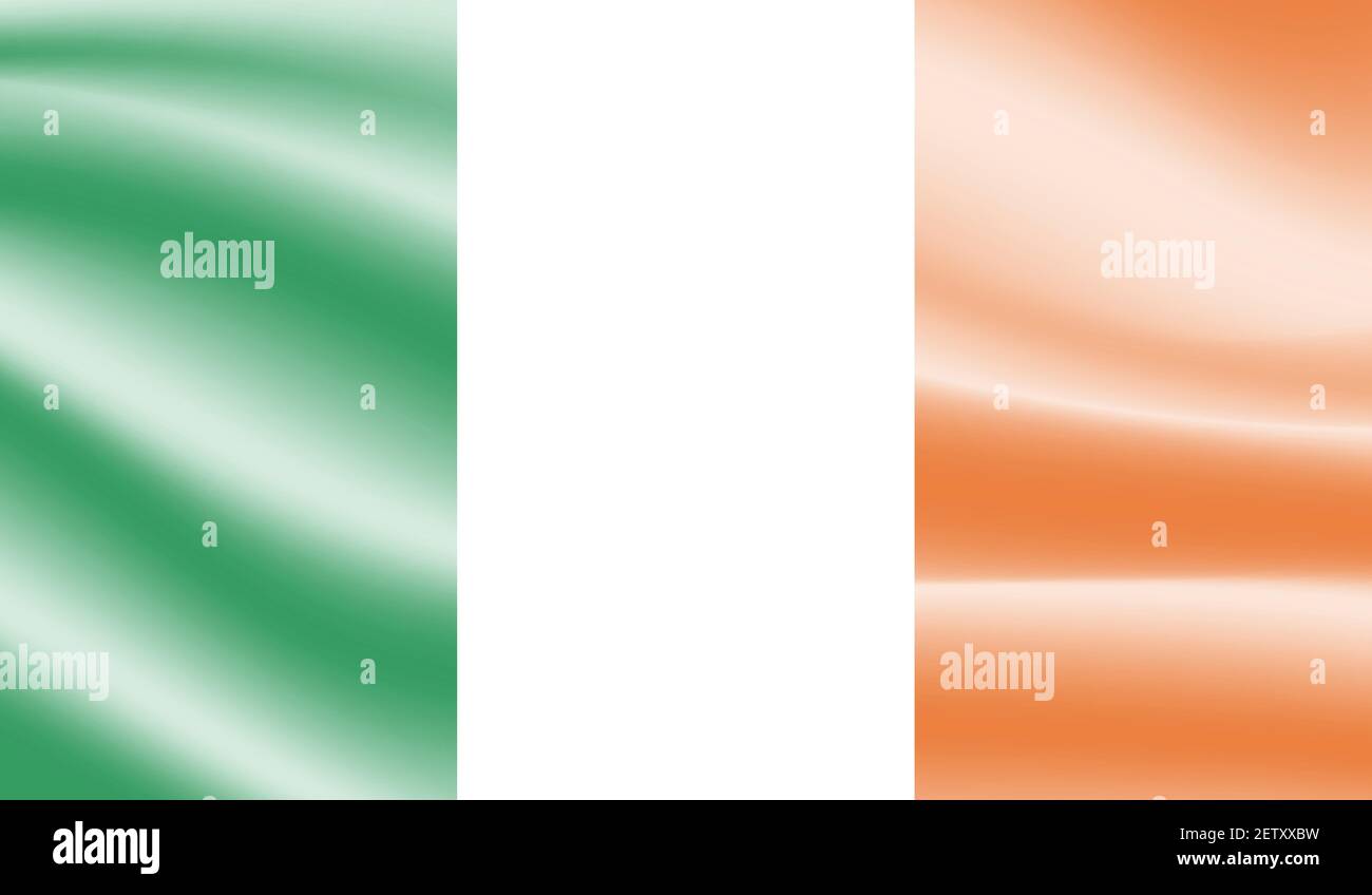 Ireland flag with waving grunge texture. Vector background Stock Vector ...