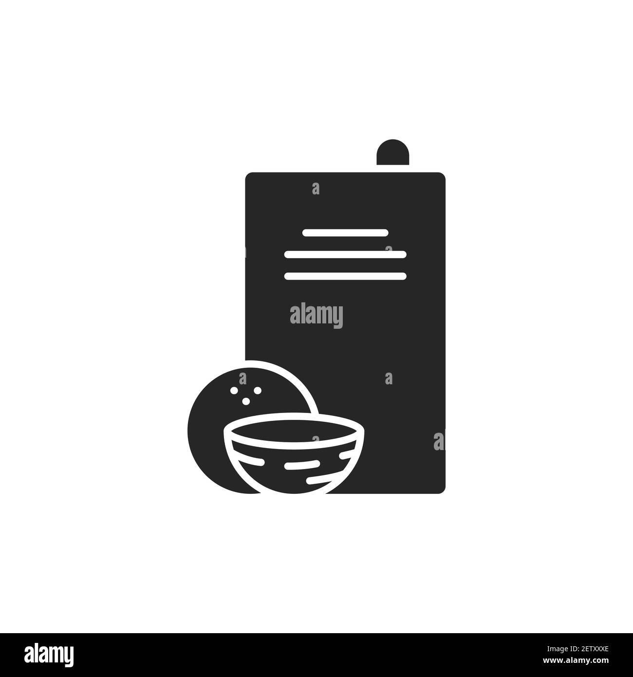 Coconut vegetable oil glass bottle black glyph icon. Natural, healthy ...