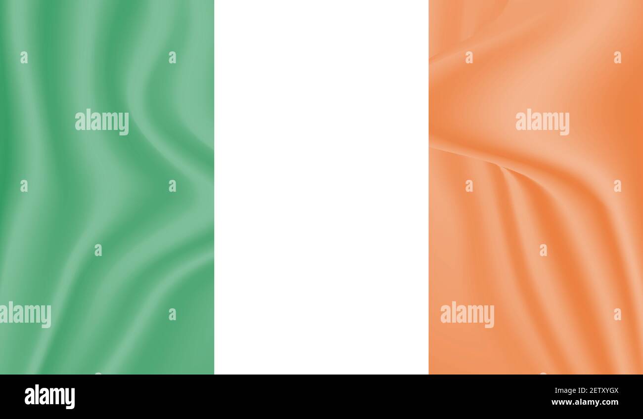 Ireland flag with waving grunge texture. Vector background Stock Vector ...