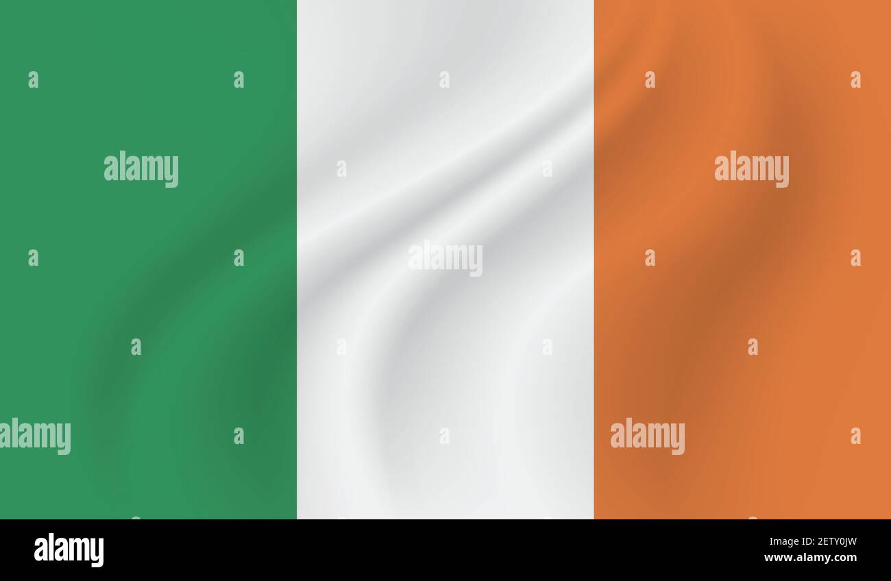 Ireland flag with waving grunge texture. Vector background Stock Vector ...