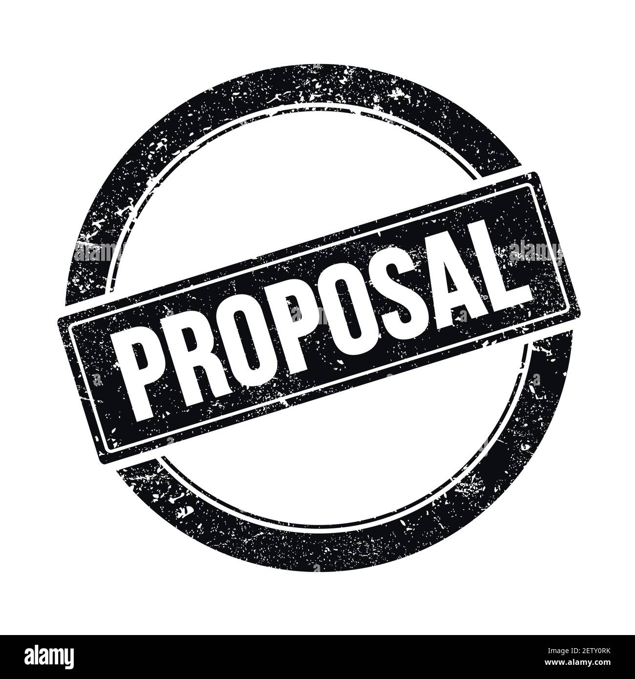 PROPOSAL text on black grungy round vintage stamp Stock Photo - Alamy