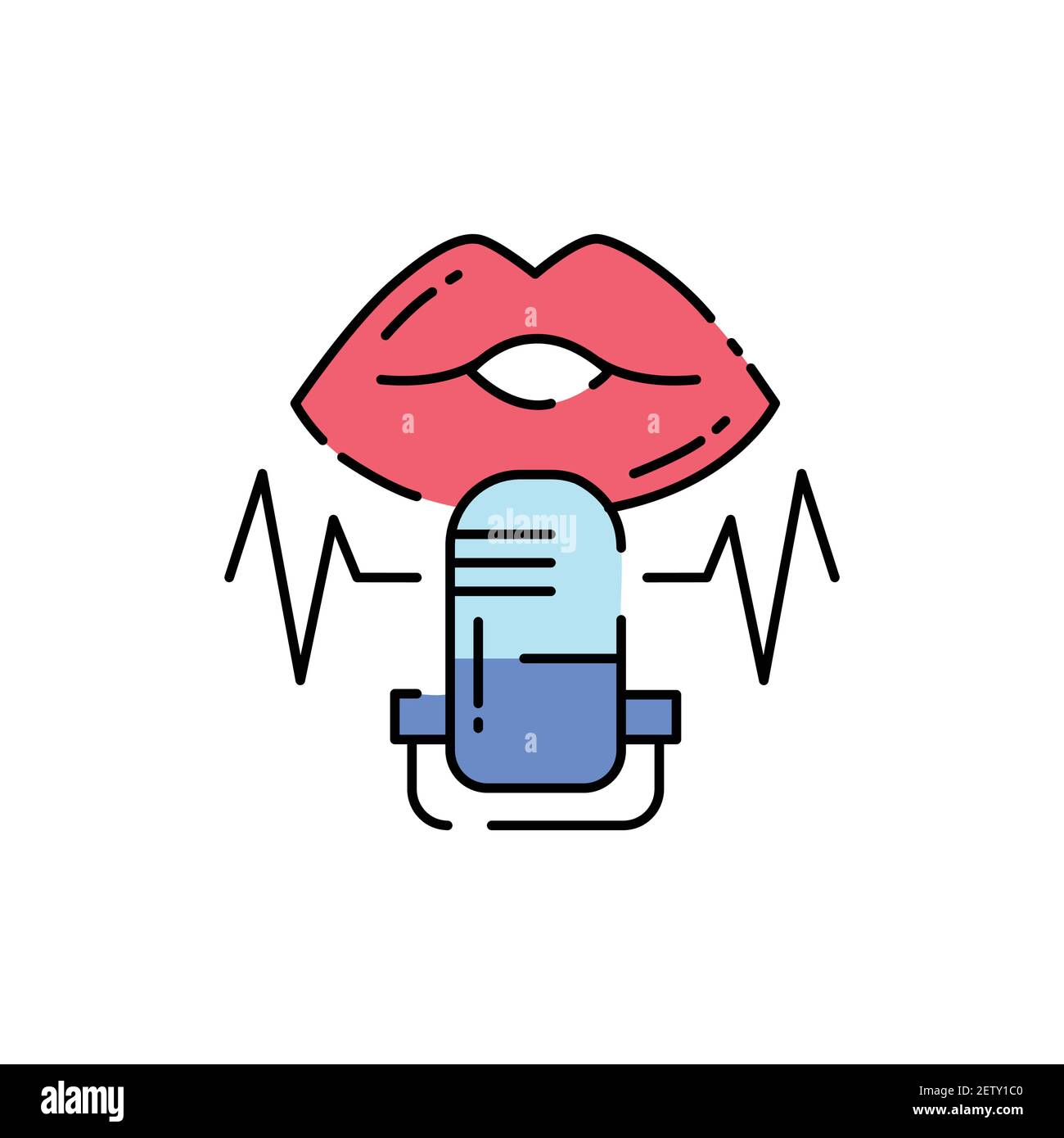 Sound recording color line icon. Asmr. Autonomous sensory meridian ...