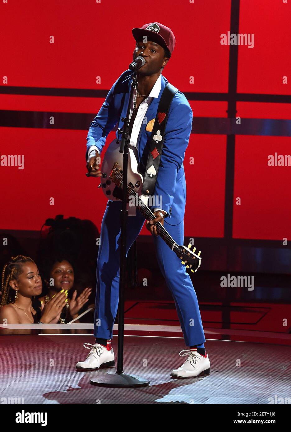 LOS ANGELES - JUNE 25: Roman GianArthur performs on the 2017 BET Awards ...