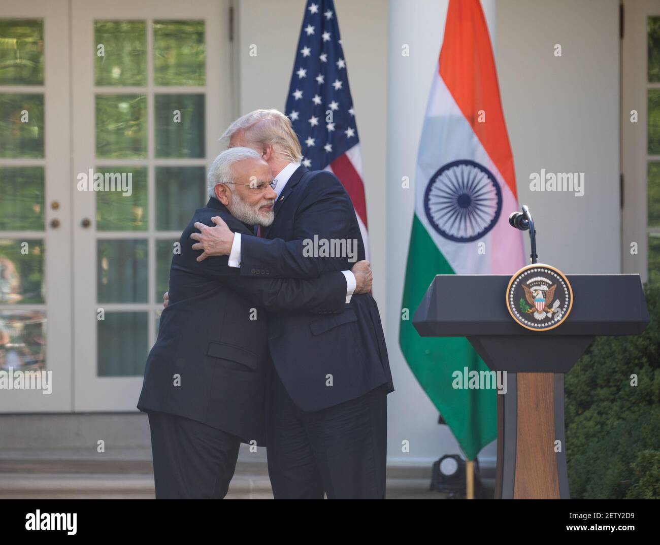 (L-R), Prime Minister Narendra Modi of India, and President Donald ...