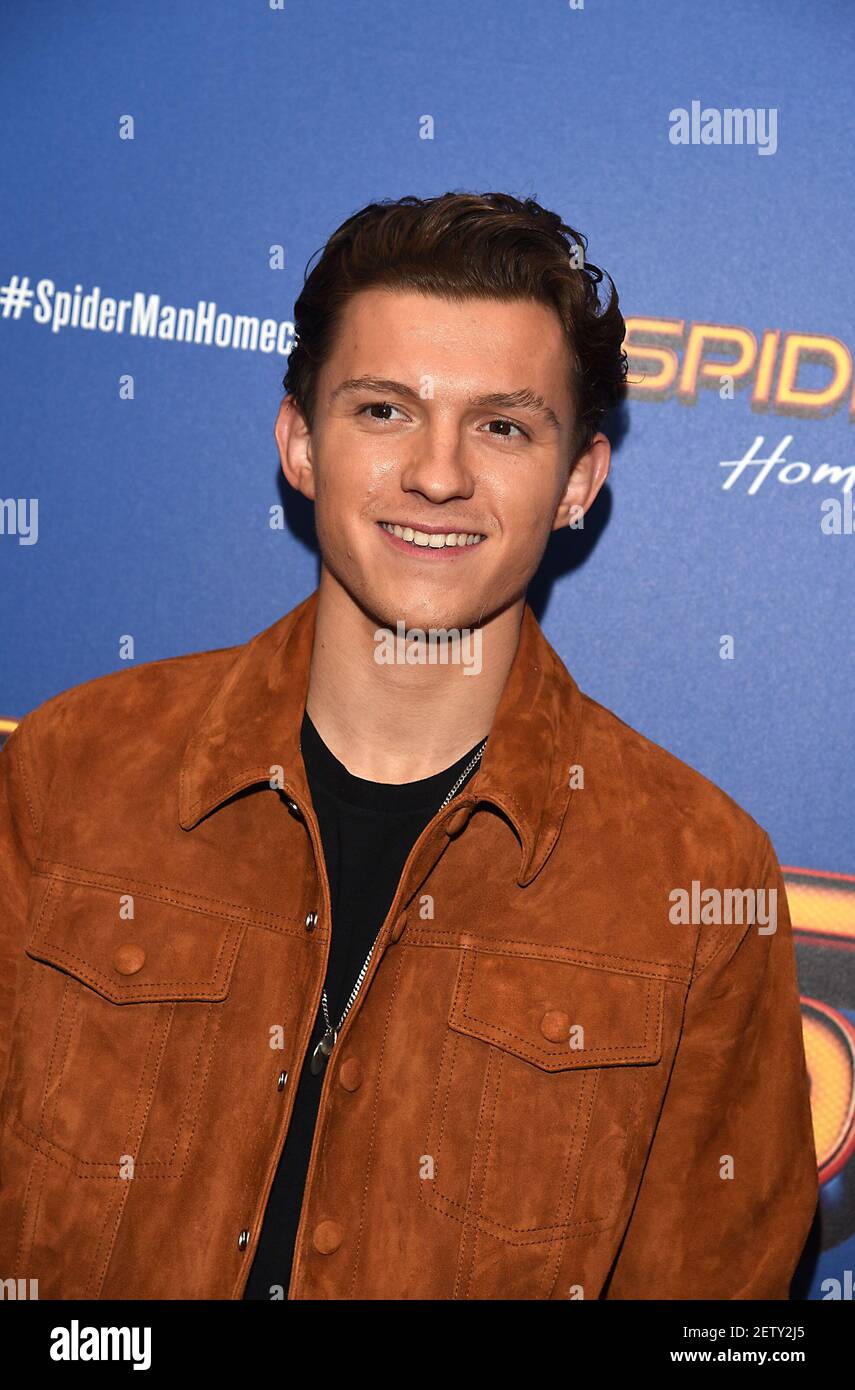 actor Tom Holland, who plays Spiderman, attends the "Spiderman-Man ...