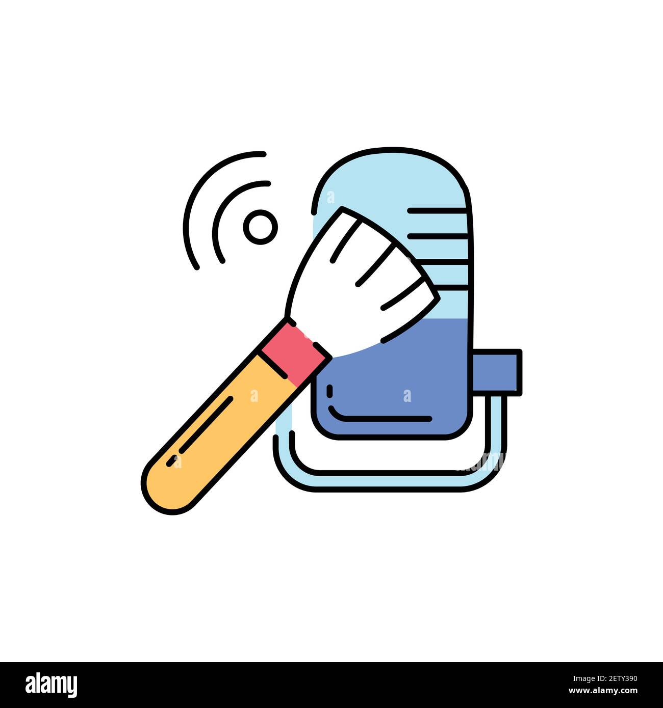 Sound recording with rustling color line icon. Asmr. Autonomous sensory ...