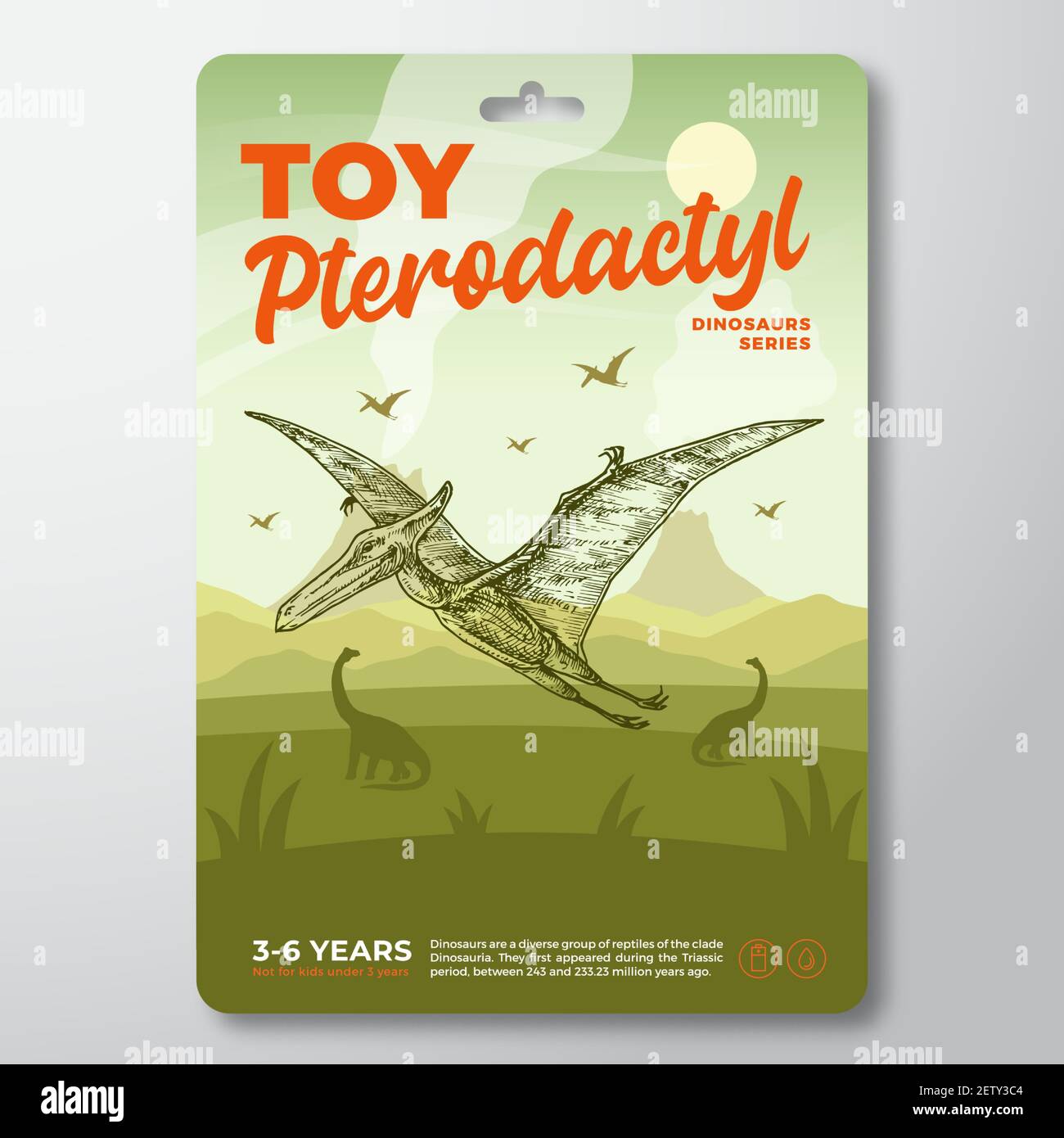 Toy Dinosaur Label Template. Abstract Vector Packaging Design Layout ...
