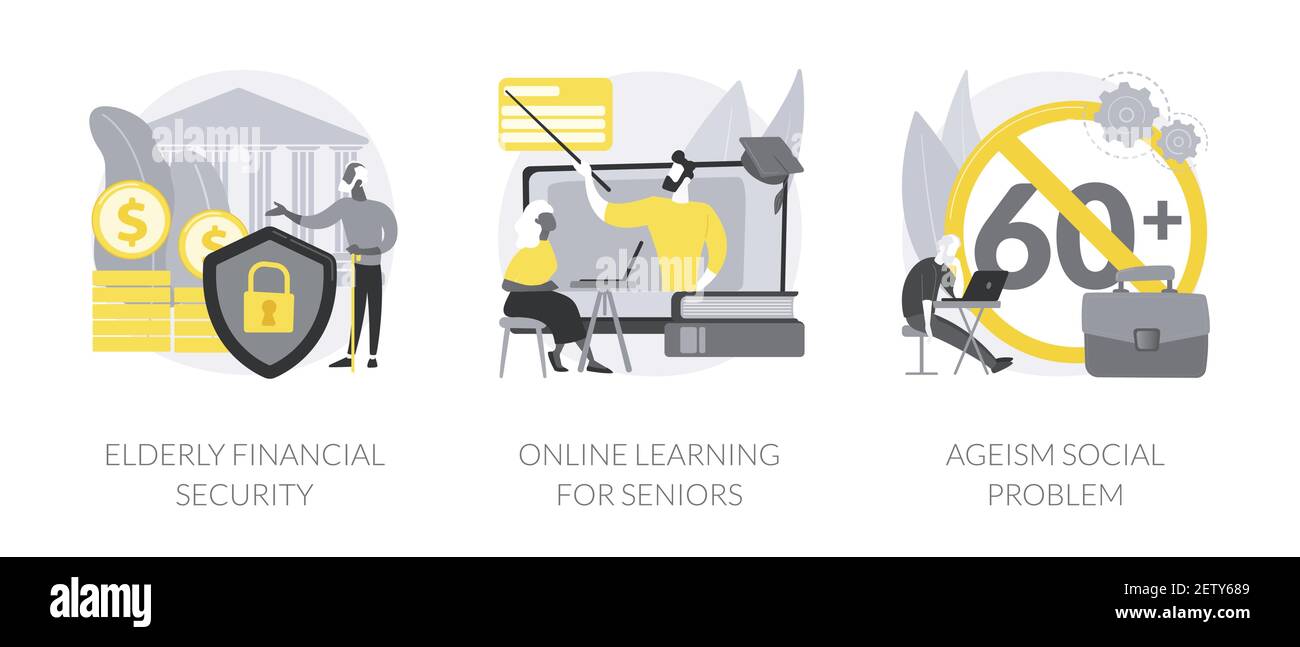 Older people lifestyle abstract concept vector illustrations Stock ...