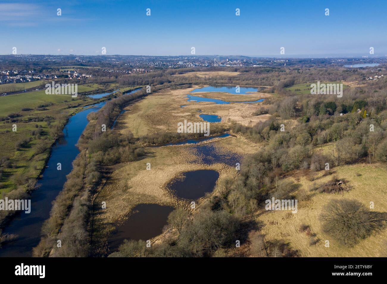 Rspb barons haugh nature reserve aerial view hi-res stock photography ...