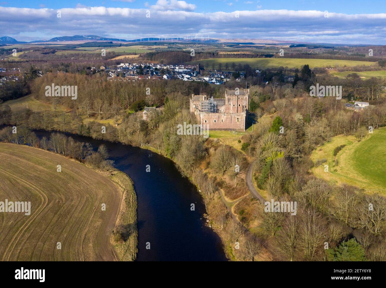 Doune castle scotland aerial hi-res stock photography and images - Alamy
