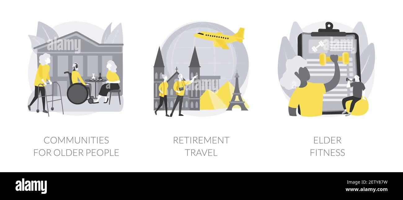 Elderly people activity abstract concept vector illustrations Stock Vector Image & Art - Alamy