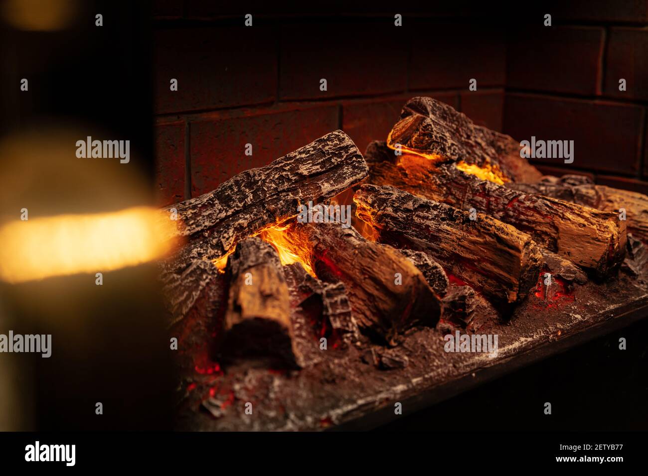 Logs igniting burning in fireplace hi-res stock photography and images ...