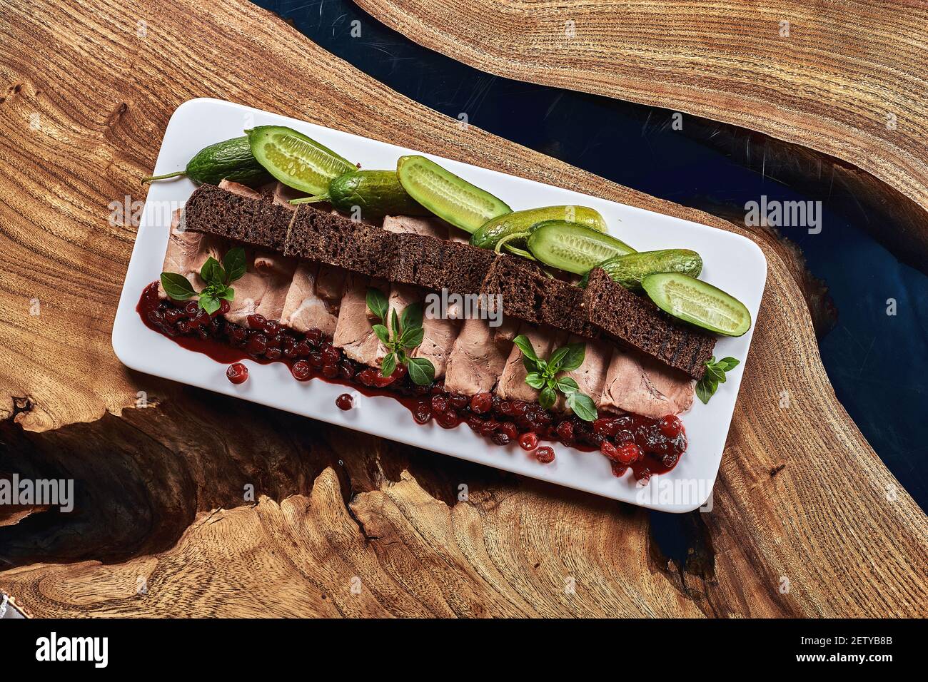 Sliced Beef or Pork with Marinated Vegetables and Sauce. Beautifully ...