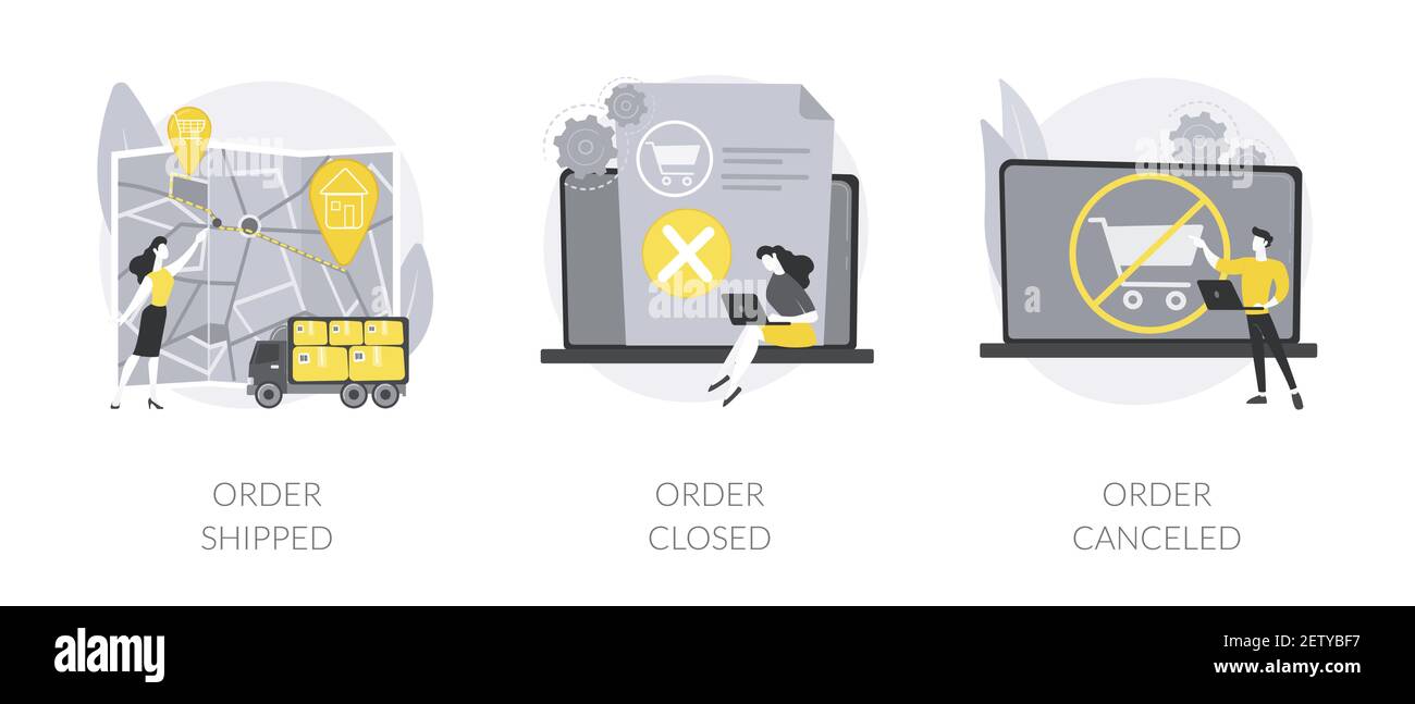 Purchase status abstract concept vector illustrations Stock Vector ...