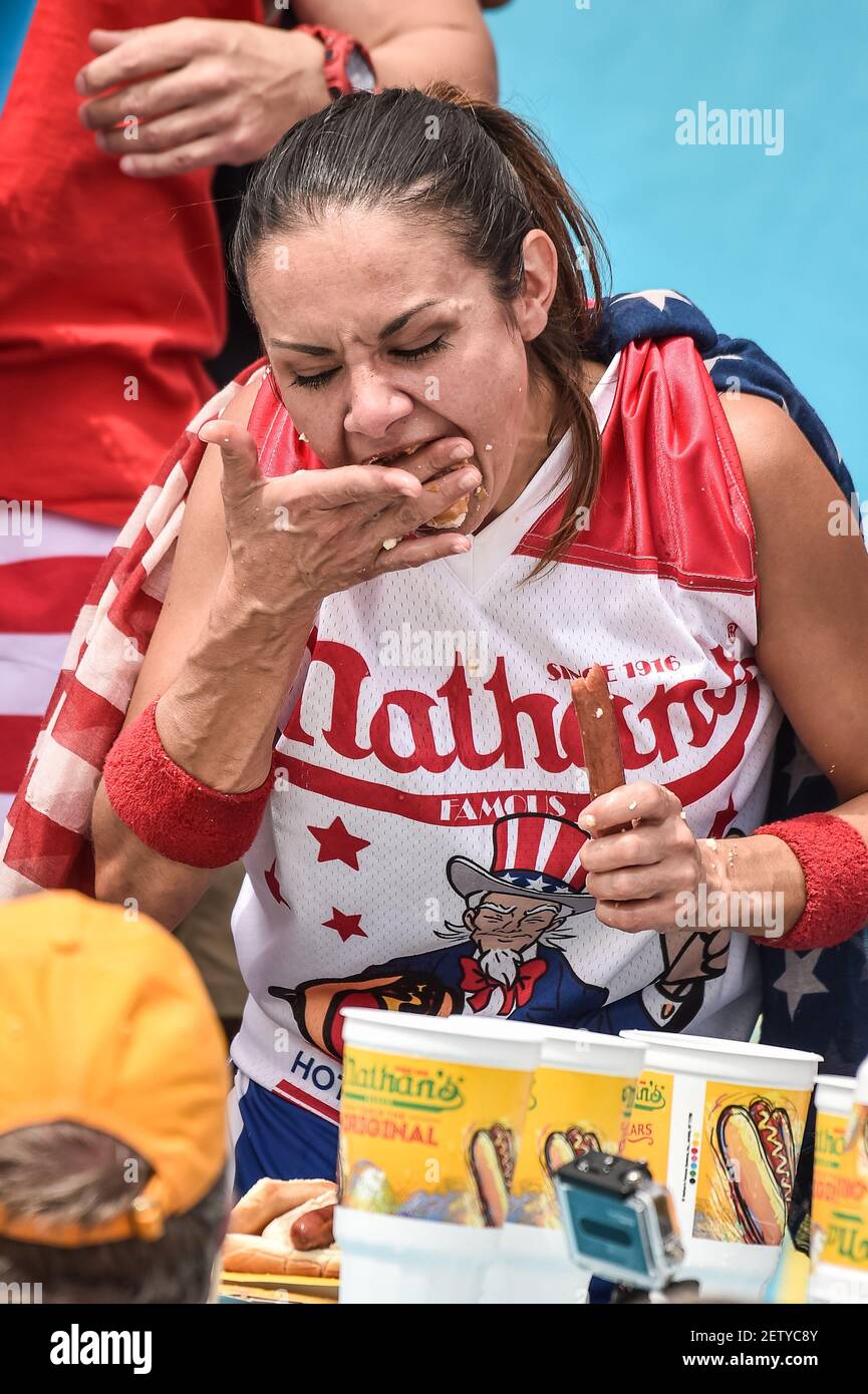 Michelle Lesco competes at the 2017 Nathan's Famous 4th Of July ...