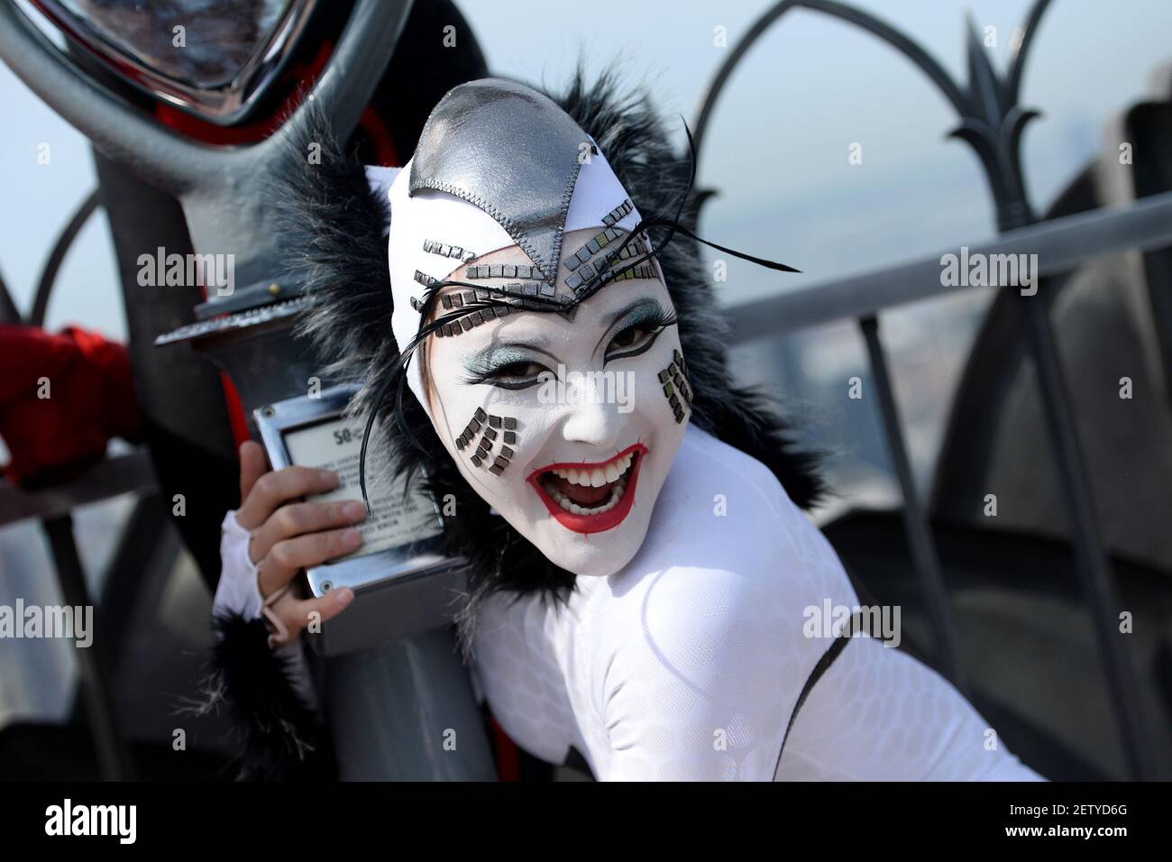 Acrobats/performers of Cirque Du Soleil 'OVO' visit The Top of the Rock ...