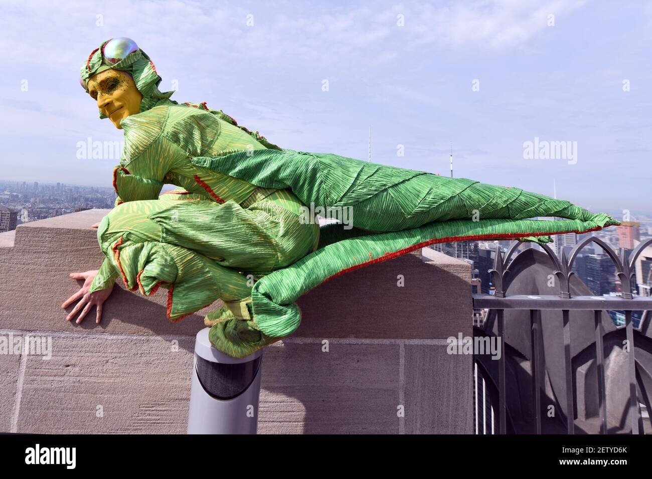 Acrobats/performers of Cirque Du Soleil 'OVO' visit The Top of the Rock ...