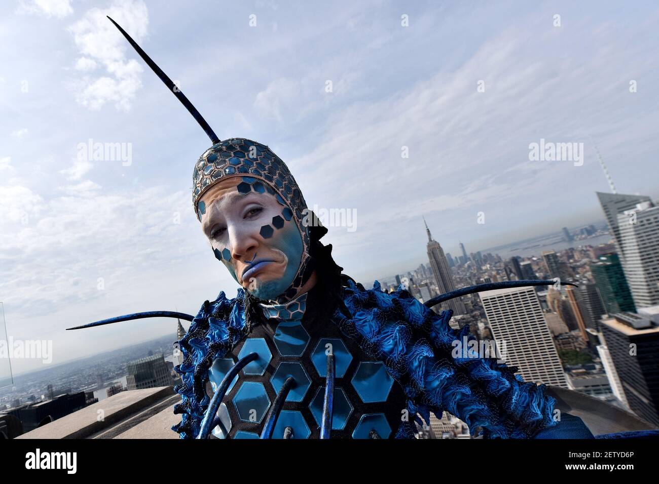 Acrobats/performers of Cirque Du Soleil 'OVO' visit The Top of the Rock ...
