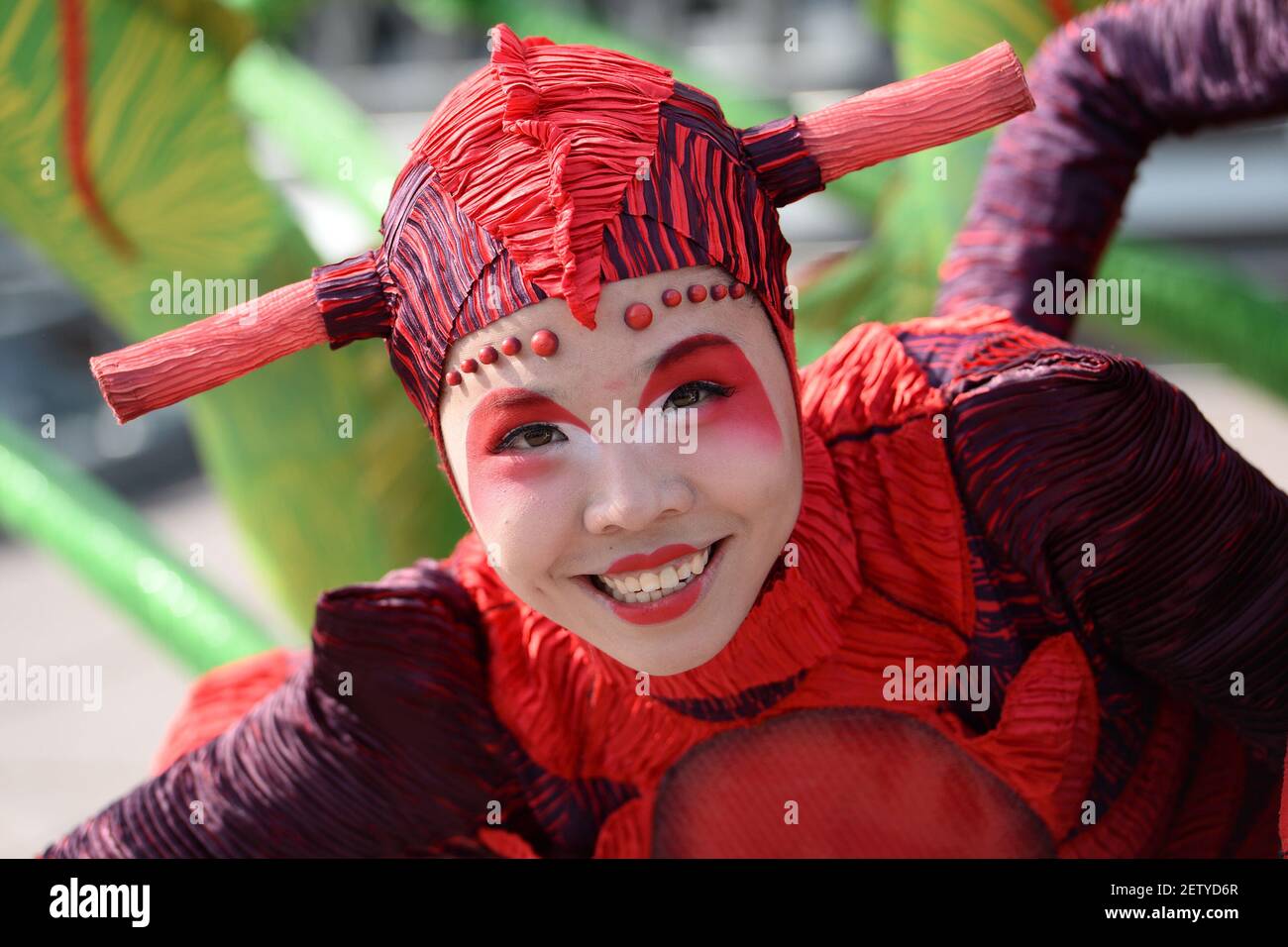 Acrobats/performers of Cirque Du Soleil 'OVO' visit The Top of the Rock ...