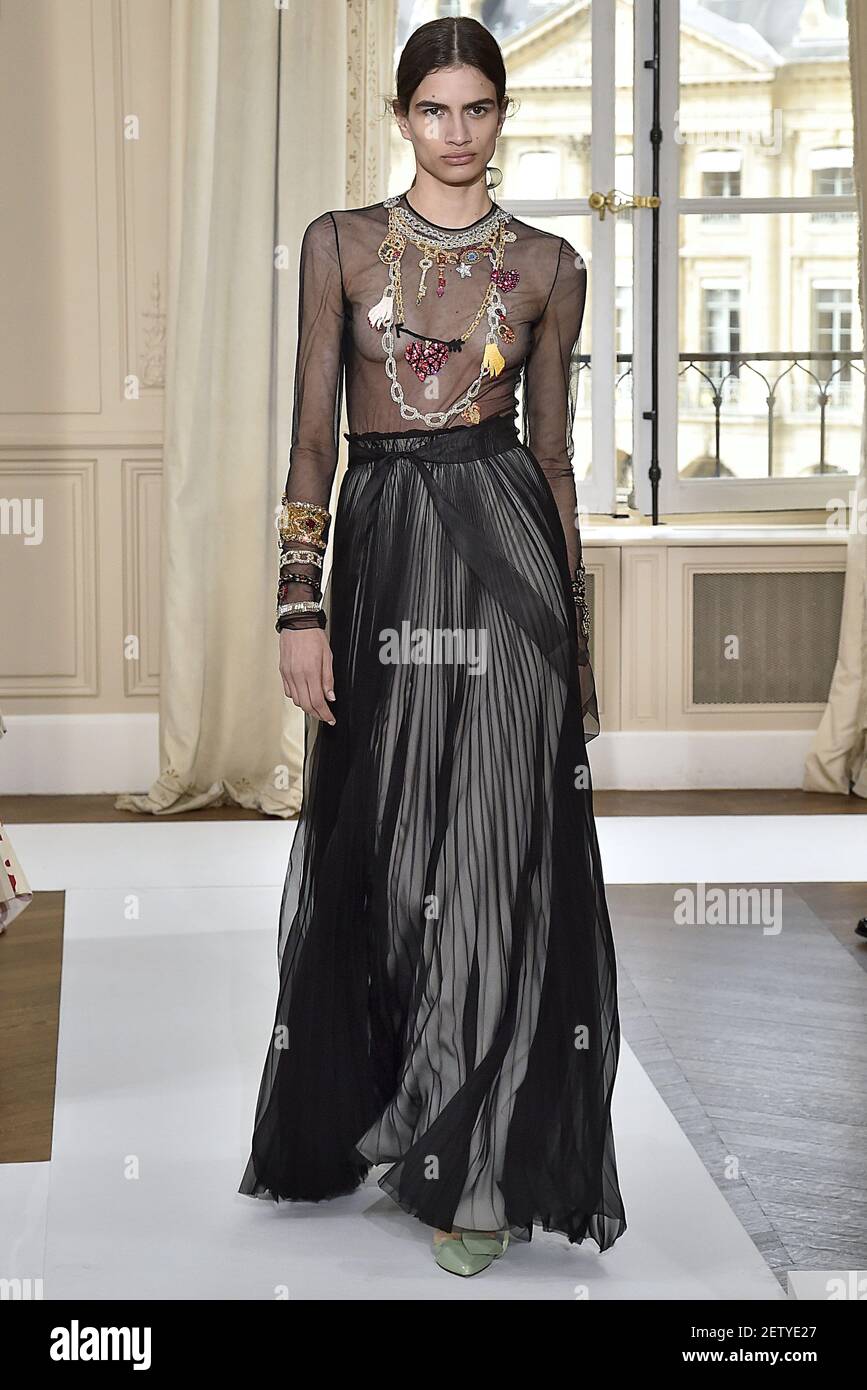 Linda Helena on the runway during the Schiaparelli Paris Haute Couture ...