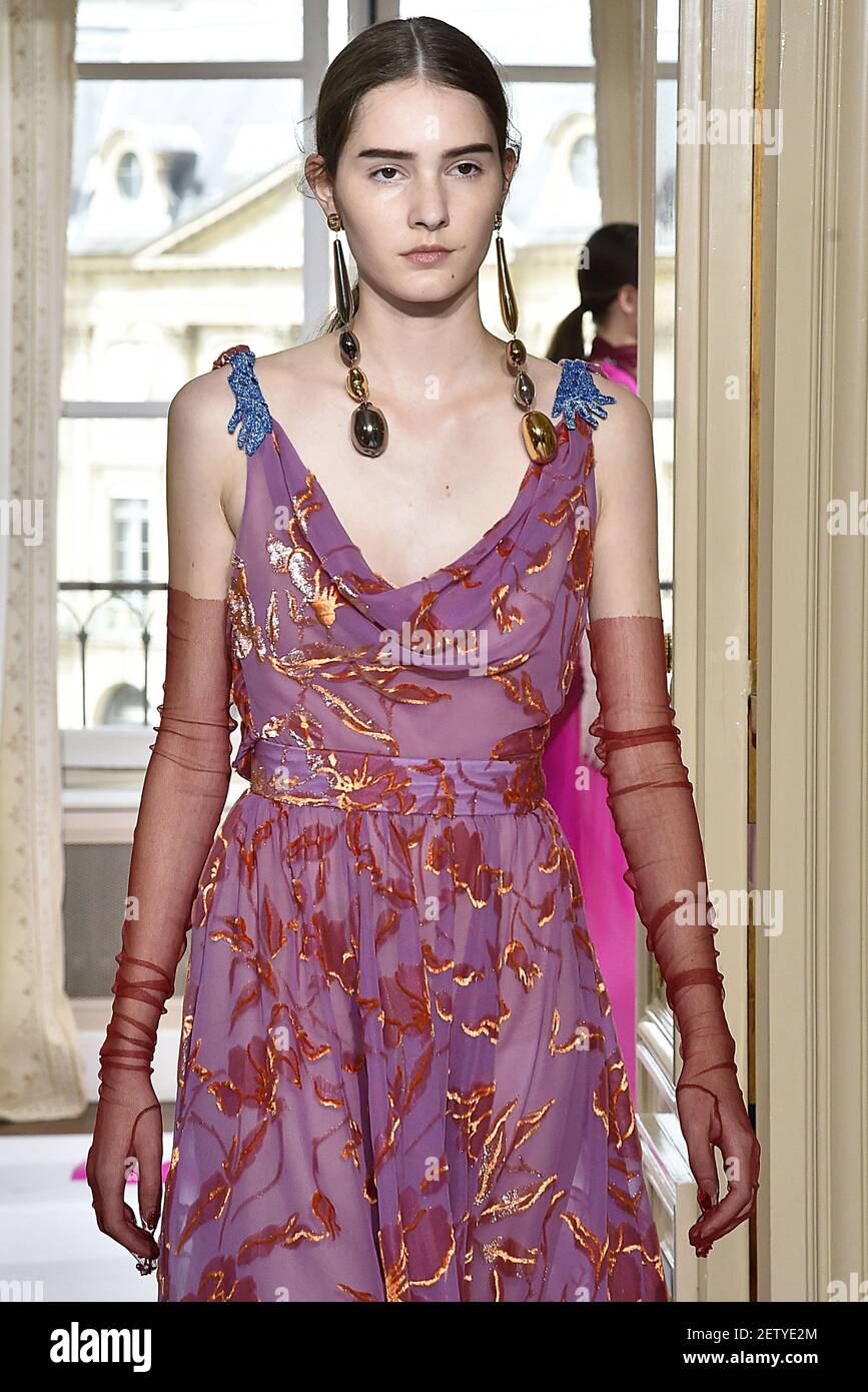 Kim Buck on the runway during the Schiaparelli Paris Haute Couture Fall ...